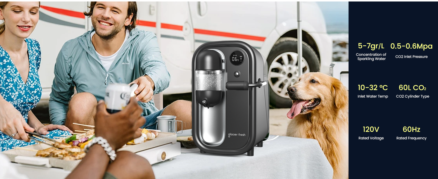 Amazon.com: GLACIER FRESH Newest Cold Soda Maker，Electric Carbonated Water Machine,North America ...