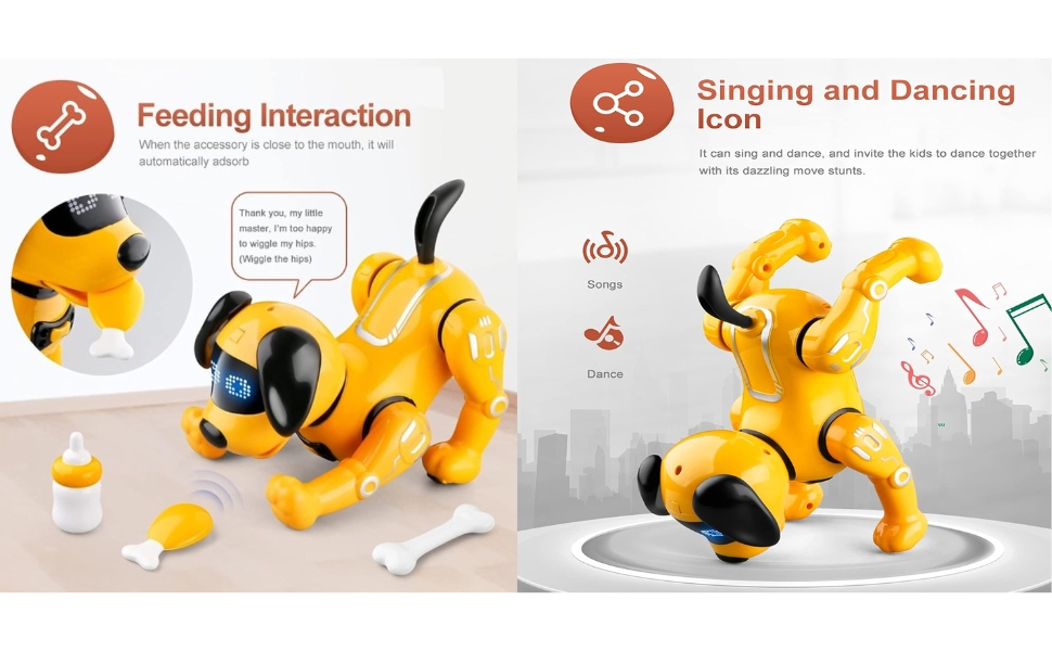 Remote Control Stunt Puppy Robot Dog Kids Toys for 5 to 12-Year Kids and Girls with Magnetic ...