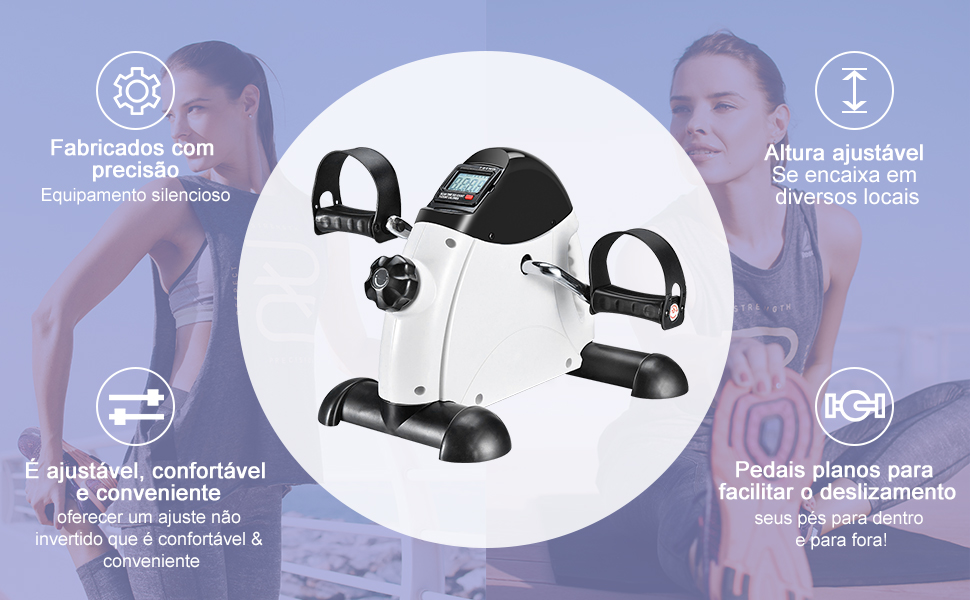 eurynom Mini Bicicleta Bicicleta Ergométrica （Branco） | Amazon.com.br