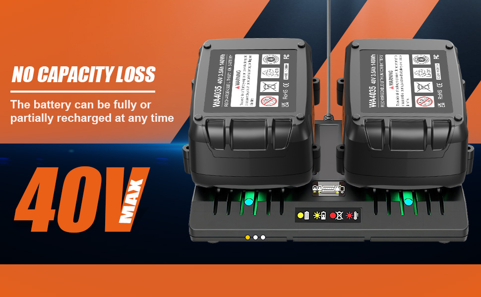 Amazon.com: NEPOWILL 40V 3.5Ah Replacement for Worx 40V Battery WA3580 Compatible with Worx ...