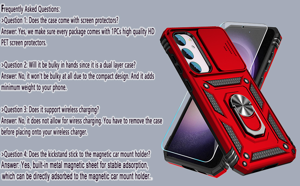 Amazon.com: SunStory Compatible with Samsung Galaxy S23 Case with HD Screen Protector ...