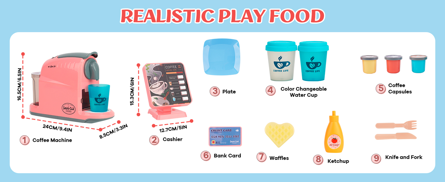 Machine à Café & Caisse Enregistreuse Jouet Enfant, Magasin, Ensemble de Cafetière, Faux ...