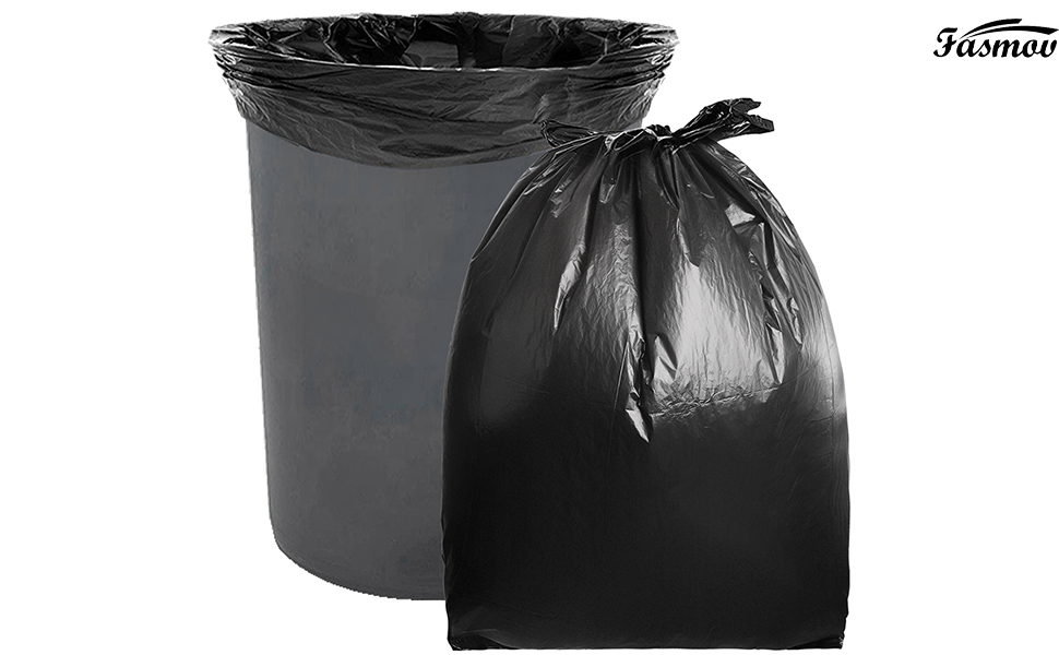 Amazon.com: Fasmov 80 Count Trash Bags, 55 Gallon Heavy Duty Extra Large Outdoor Black Trash ...