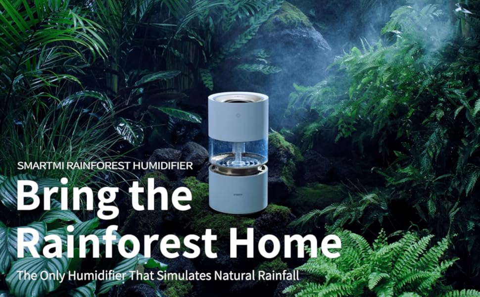 Smartmi Evaporative Humidifier Rainforest, 3L Cool No Mist Humidifiers ...