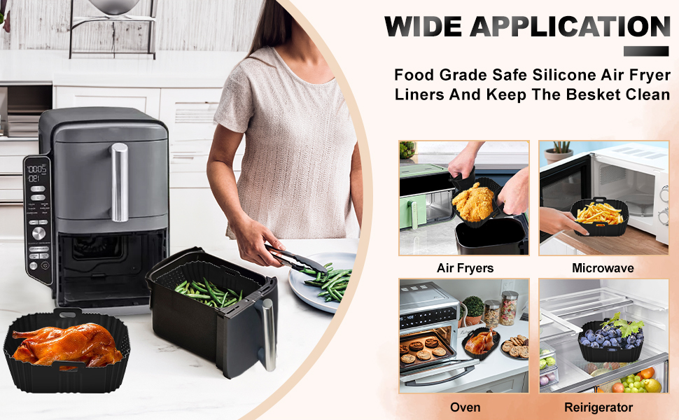 HONYAO Accessoires Air fryer pour Ninja Double Stack XL, 2 Pièces Moule Silicone Sans BPA ...