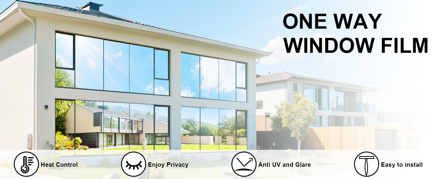 Amazon.com: One Way Window Privacy Film See Out Not in, Window Tint for Home, Reflective Mirror ...