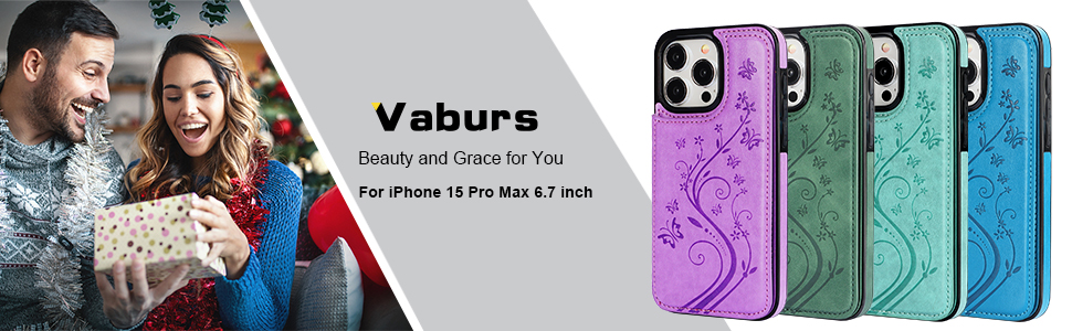 Amazon.com: Vaburs Compatible with iPhone 15 Pro Max Case Wallet with Card Holder,Embossed ...