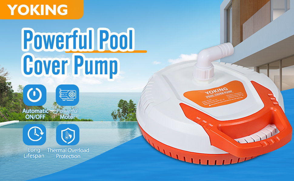 Amazon.com : YOKING Automatic Pool Cover Pump, 1/4 HP 1500GPH Swimming Pool Submersible Water ...