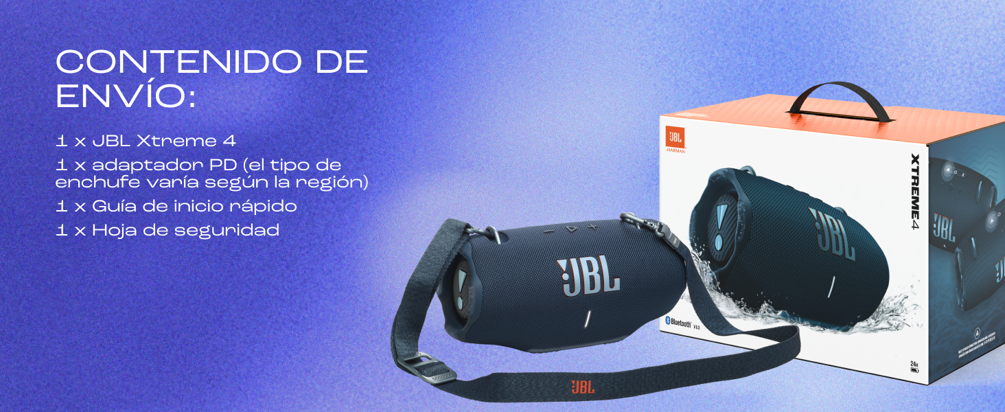 JBL Xtreme 4, altavoz bluetooth portátil con sonido JBL Pro, resistente al agua IP67, correa ...