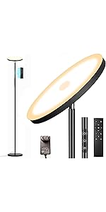 42W Stehlampe Wohnzimmer, 4200LM LED Deckenfluter mit Leselampe 2700K-6500K Stufenloses Dimmen ...