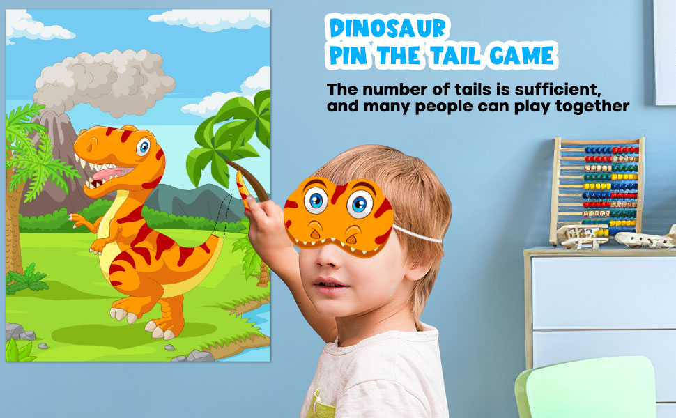Amazon.com: NEBURORA Pin The Tail on The Dinosaur Party Game with 30 ...