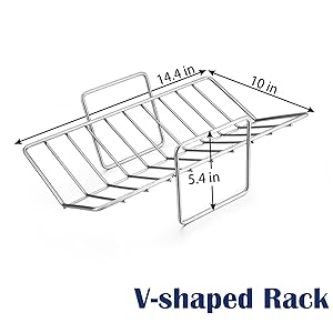 Amazon.com: P&P CHEF 16" Roaster Roasting Pan with Baking Rack and V ...