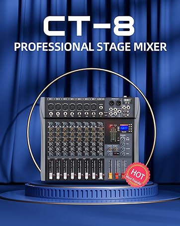 Amazon.com: Froket Professional Audio Mixer Sound Board 6 Channel Audio ...