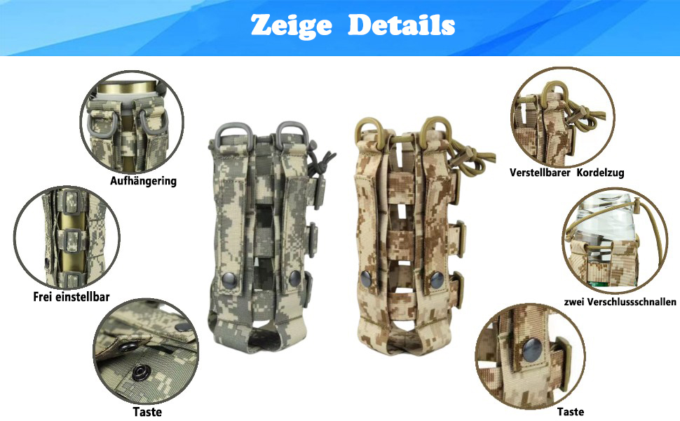 Taktisch Flaschenhalter Militär Trinkflasche Rinkflaschenhalter Rucksack Flaschenhalter Taktisch ...