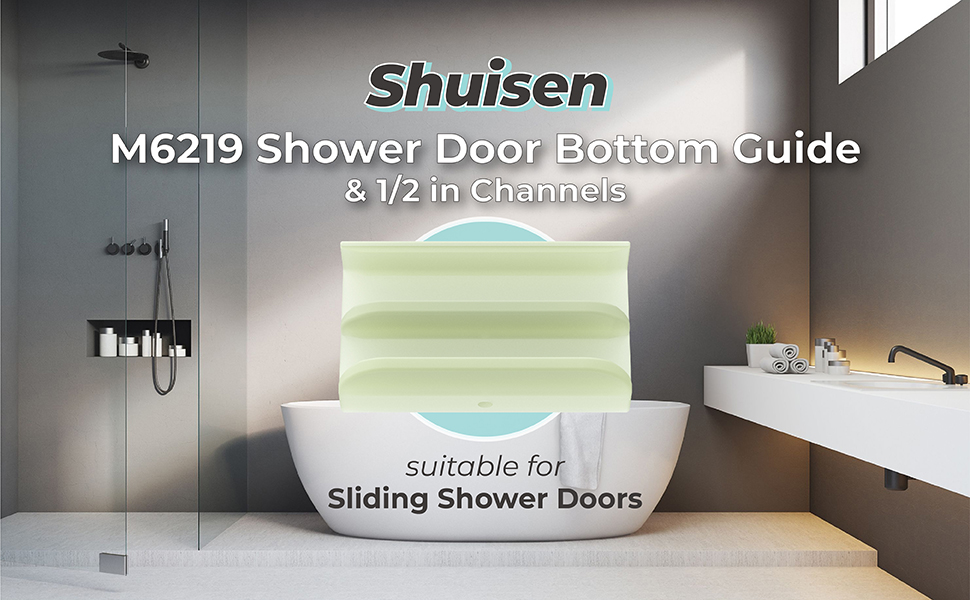 Amazon.com: Shuisen Sliding Shower Door Bottom Guide & 1/2 in Channels Fits for Sliding(top Hung ...