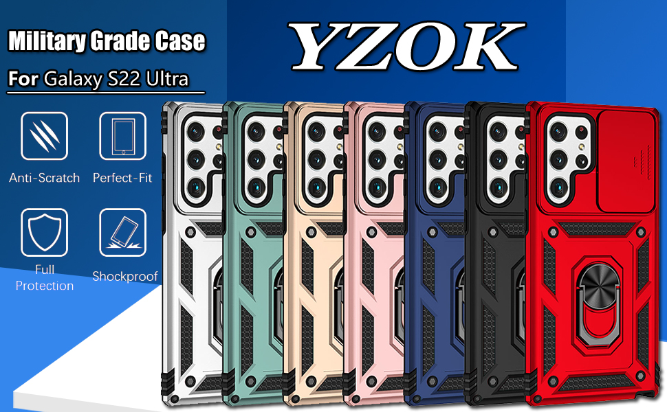 Amazon.com: for Samsung Galaxy S22 Ultra Case,with Camera Lens Cover HD Screen Protector ...