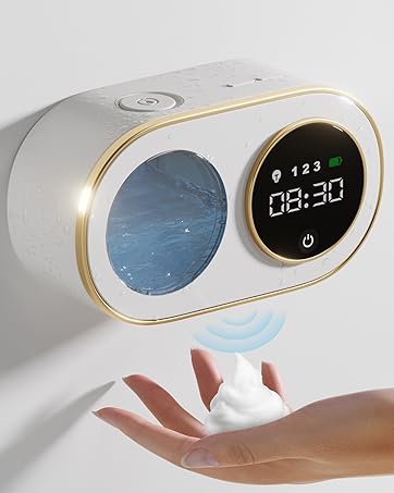 Amazon.com: Wladipw Automatic Soap Dispenser Touchless HD LED Time Display Foaming Soap ...