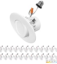 NUWATT 12 Pack 4 Inch MR16 Retrofit LED Recessed Lighting, 5CCT Selectable 2700K/3000K/3500K ...