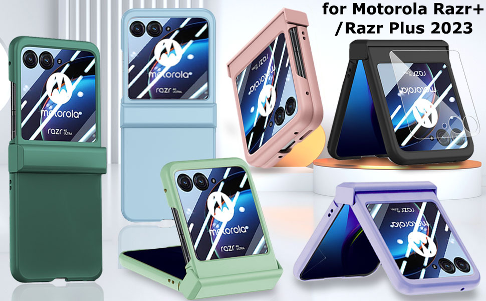 Amazon.com: YQODSZ for Motorola Razr+ Plus 2023 Case with Rear Screen Protector, Slim Phone Case ...