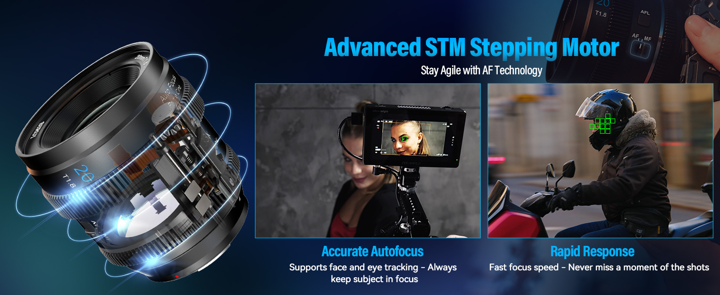 SIRUI 20mm T1.8 1.33X Anamorphic Lens S35 Autofocus Lens (MFT Mount) GH5/GH6/GH7/G9/G9M2/OM1/OM5 ...