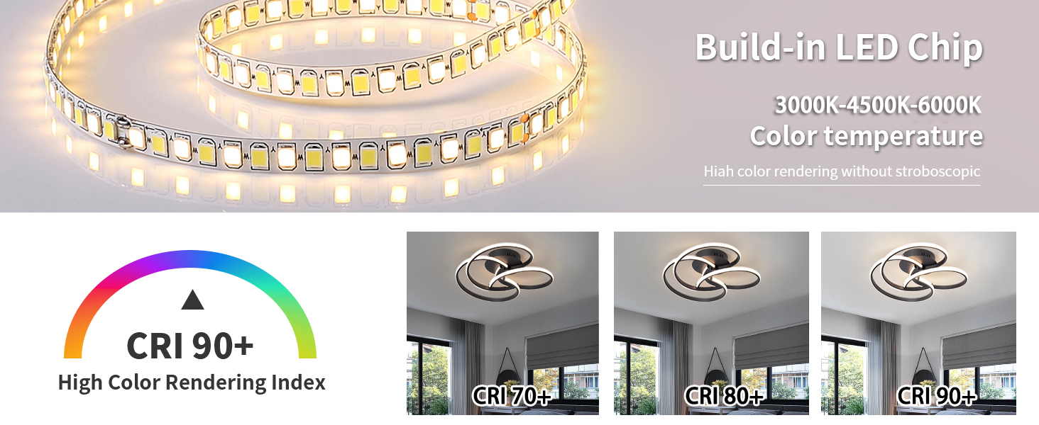 CANEOE Modern Led Ceiling Light, 42W Dimmable Close to Ceiling Light ...