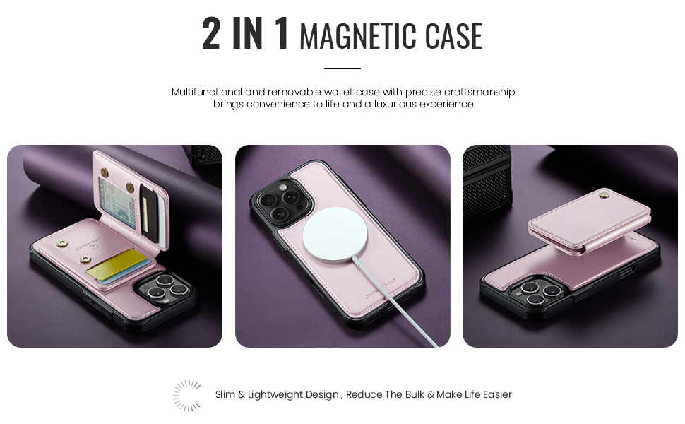 Hongxinyu Wallet Case for iPhone 16 Pro Max Compatible with MagSafe for Men Women, Detachable ...