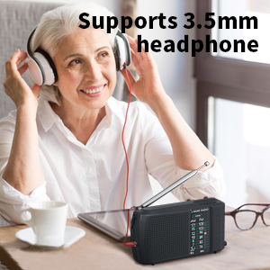 Audiocrazy Portable AM FM Radio with Best Reception, Battery Operated ...