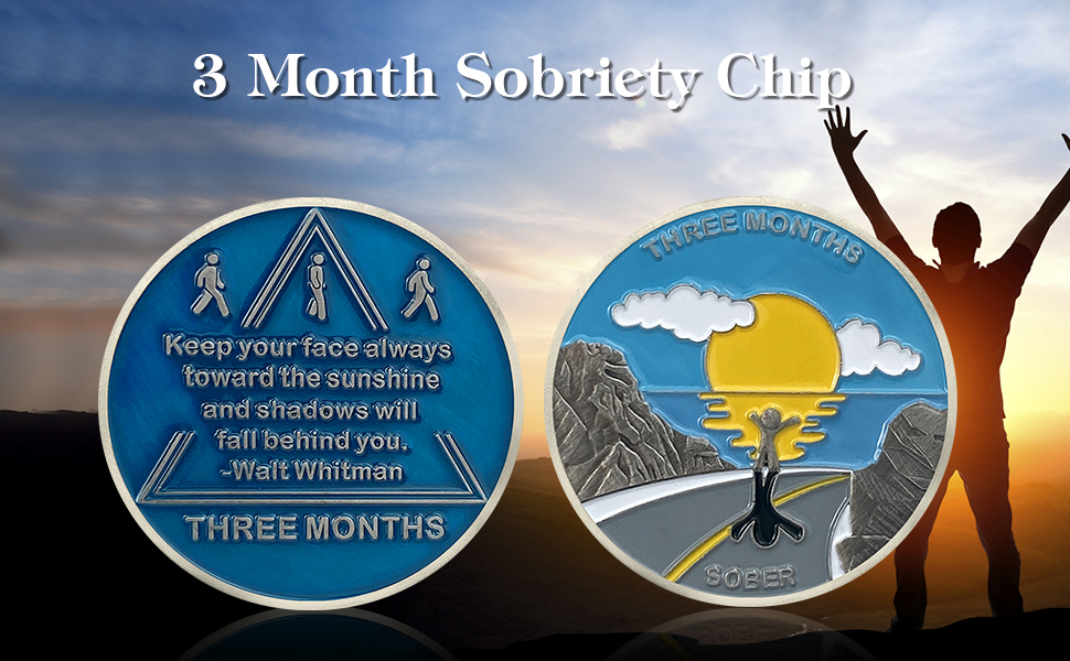 Amazon.com : 3 Month Sobriety Coin AA Chips and Medallions Three Month ...