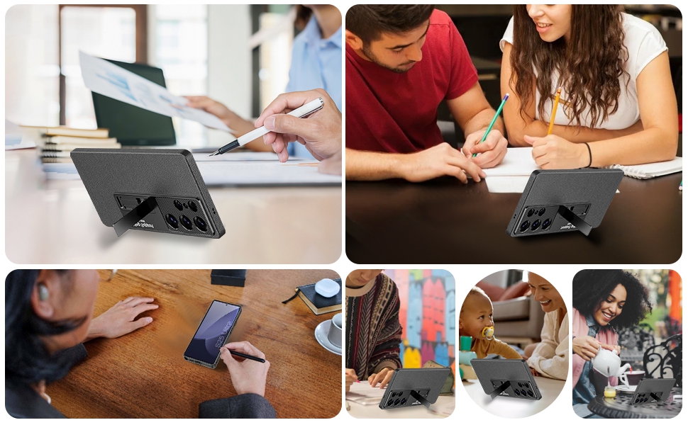 Amazon.com: NINKI for Samsung Galaxy S25 Ultra Case Carbon Fiber,Slim Protective Stand Case for ...