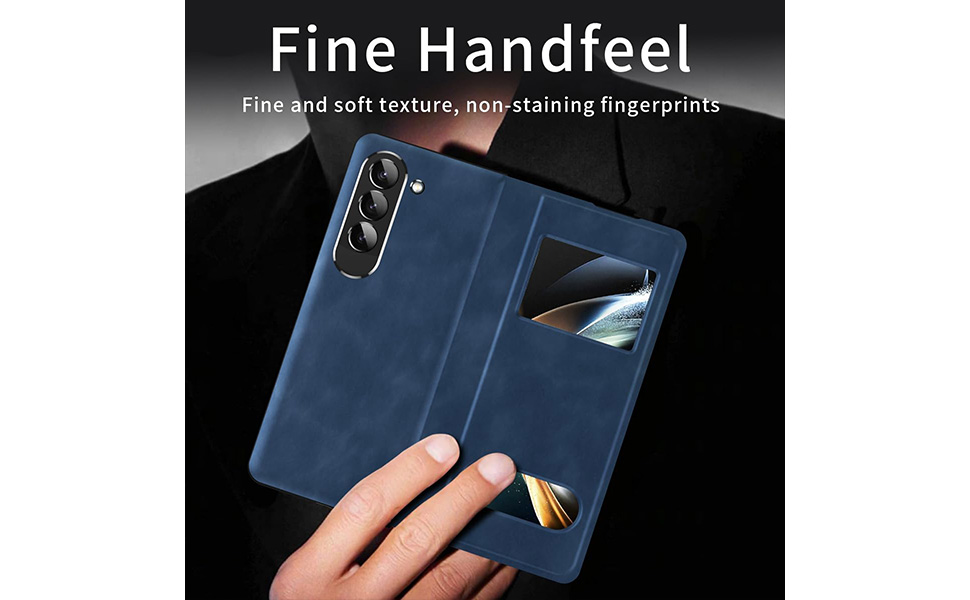 Amazon.com: XIMAND for Samsung Galaxy Z Fold 5 Maghetic Flip Folding Case, Open Window Design ...