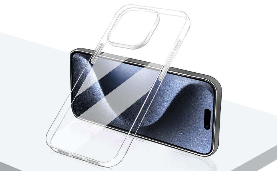 Amazon.com: JJGoo Compatible with iPhone 15 Pro Case Clear, Soft Clear Fiexible TPU Phone Cases ...