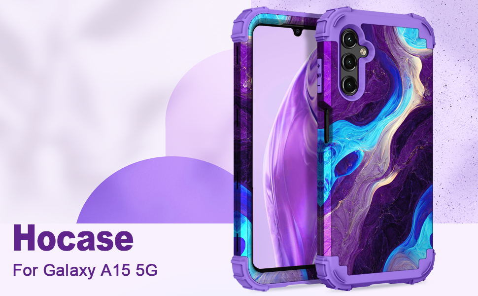 Amazon.com: Hocase for Galaxy A15 5G Case, Heavy Duty Shockproof Protection Soft Silicone Rubber ...