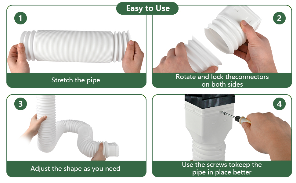 Amazon.com : MINDULLE 2 Pack Gutter Downspout Extensions, 21-58 inches ...