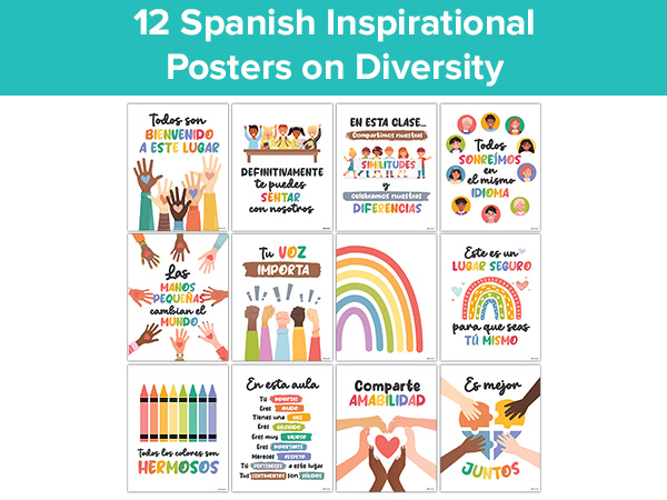 Mua 12 Spanish Classroom Posters - 11x1in Spanish Classroom Decorations ...