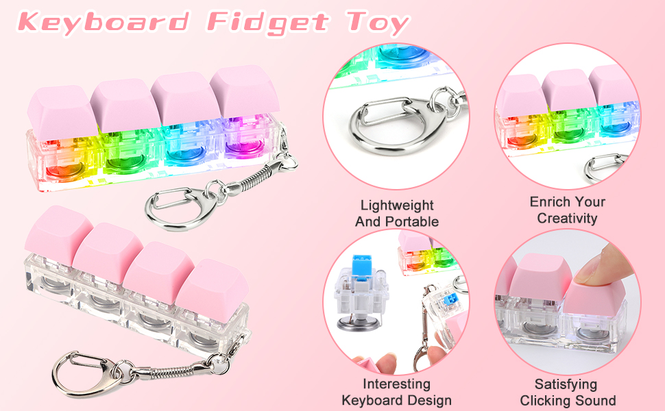Fidget Toys, Fidget, Adult Toys Keychain Keyboard 4 Keys Keyboard ...