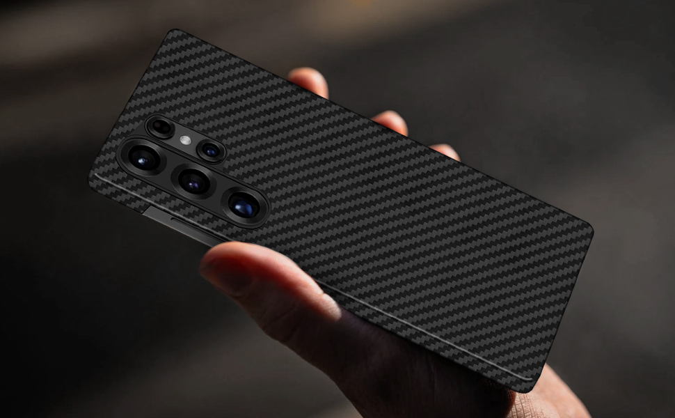 Amazon.com: Lenpiti Slim Carbon Fiber Case for Samsung Galaxy S25 Ultra, Thin 1500D Aramid Fiber ...