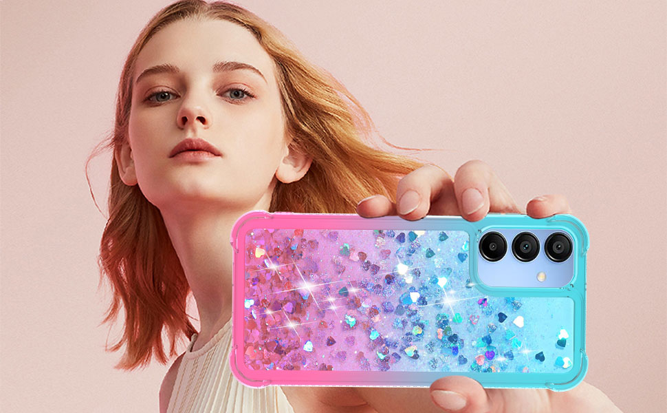 Amazon.com: Guzhthi for Samsung A15 5G Case: Clear Glitter Flowing Liquid Quicksand Cover ...