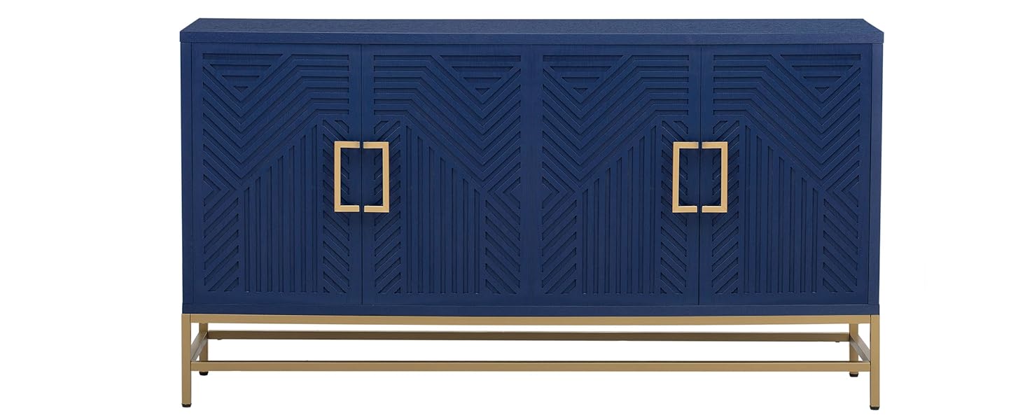 Amazon.com: Merax Retro-Style Buffet Sideboard Cabinet with Adjustable Storage Shelves and Metal ...