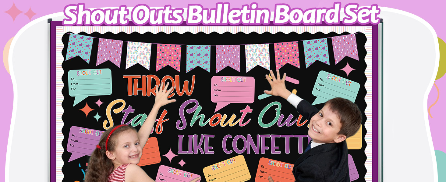 Amazon.com: Staff Shout Out Bulletin Board Decorations Throw Staff ...