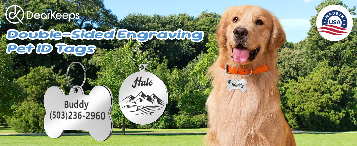 Amazon.com : Dog Tags Personalized for Pets, Stainless Steel Pet ID ...