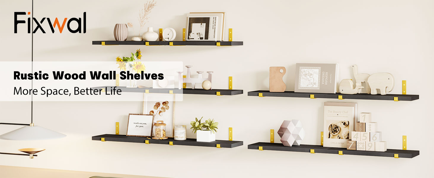 Amazon.com: Fixwal Floating Shelves, Set of 10, Rustic Wood Wall Decor, Farmhouse Wall Mounted ...