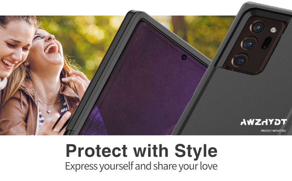 Amazon.com: AWZHYDT for Galaxy Note 20 Ultra 5G Case, Heavy Duty Protective Case with [3 Layers ...