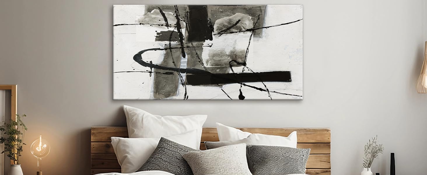 Amazon.com: QSQ Abstract Wall Art Decor Large Home Decor Wall Art Prints Black and White ...