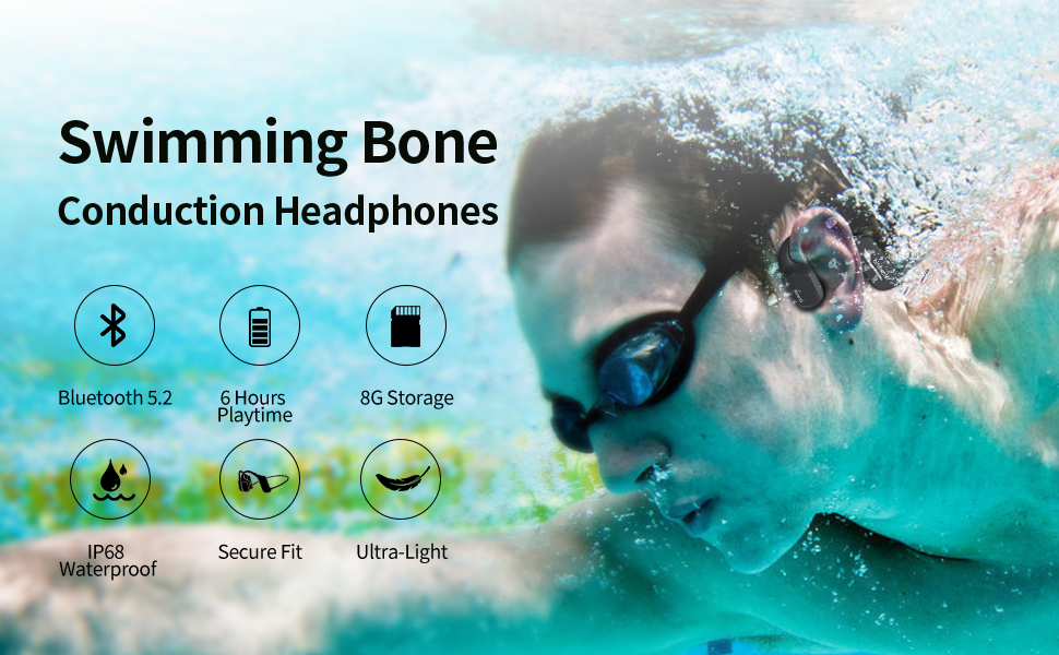 Bone Conduction Headphones Hiteblaz Swimming Headphones, Bluetooth Open ...