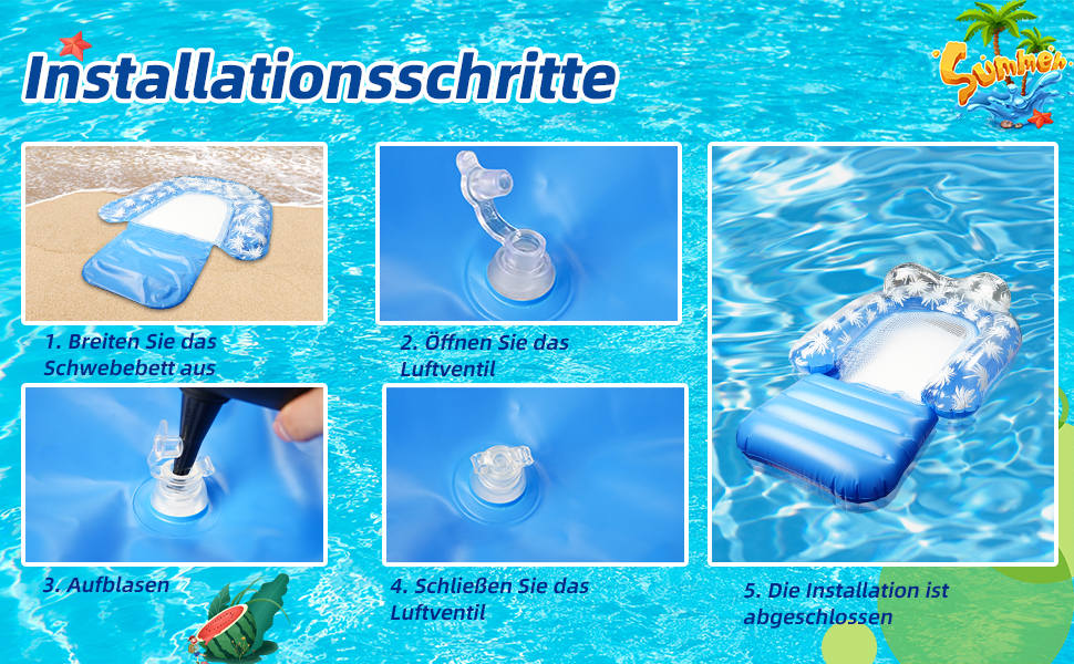Dufuso Luftmatratze Wasser, Wasserhängematte Erwachsene Schwimmsessel, luftmatratze Pool ...