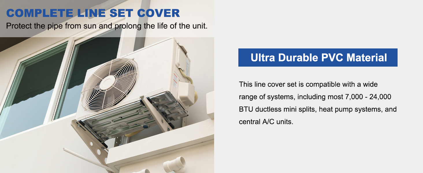 Amazon.com: LyPrem Grey 16.5Ft Mini Split Line Set Cover 4" PVC Line ...