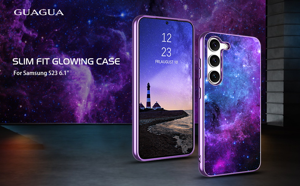Amazon.com: GUAGUA Compatible with Samsung Galaxy S23 Case 6.1 Inch Glow in The Dark Noctilucent ...