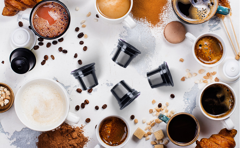 Reusable K Cups, 6 Pack Universal Compatible with Keurig Reusable ...