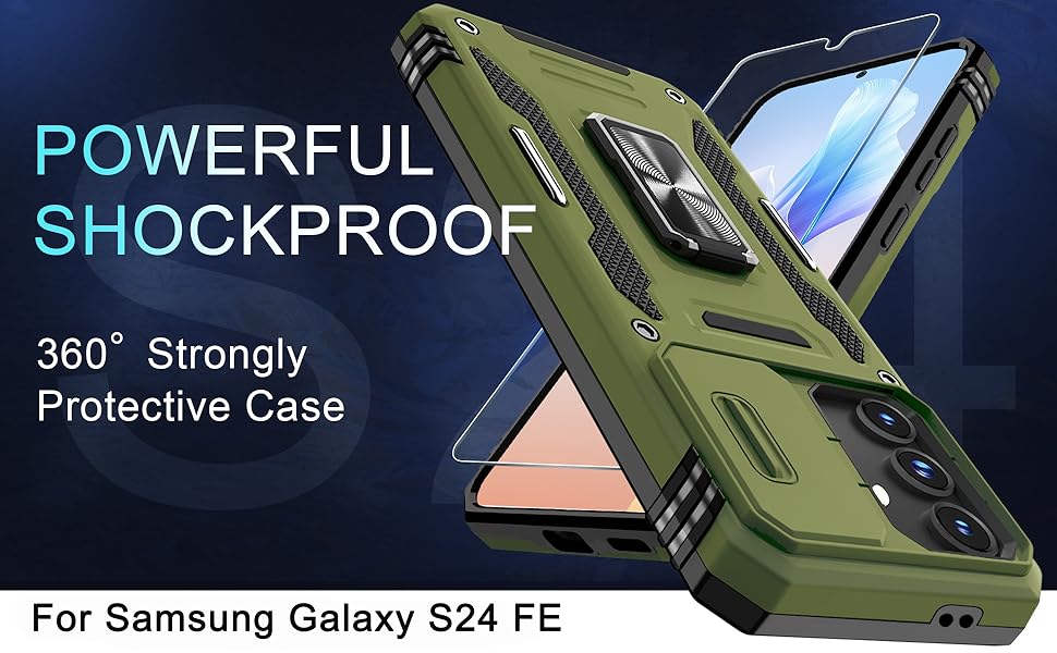 Amazon.com: DEERLAMN Case for Samsung Galaxy S24 FE 6.7-Inch with Slide Camera Cover+Screen ...