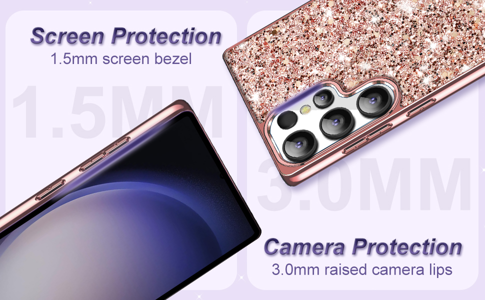 Handyhülle für Samsung Galaxy S24 Ultra Hülle Glitzer Bling Sparkle Hülle für Samsung S24 Ultra ...